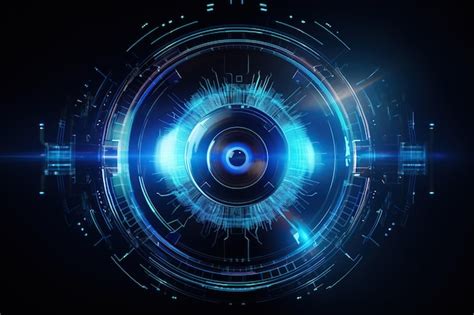 Premium Photo The Abstract Blue Circle On A Black Background Technology Concept 3d Rendering