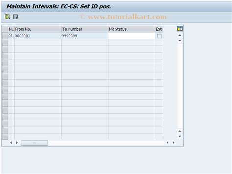 CX A SAP Tcode Cons Number Ranges FS Items CX A SAP Tcode Cons Number Ranges FS Items