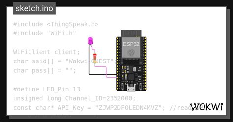Thingspeak LED Wokwi ESP STM Arduino Simulator