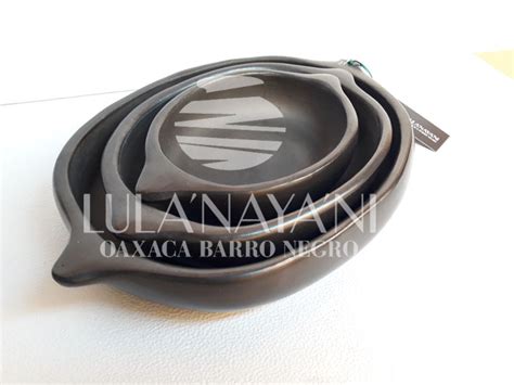 Juego De 3 Charolas De Cocina En Barro Negro Lula Naya Ni