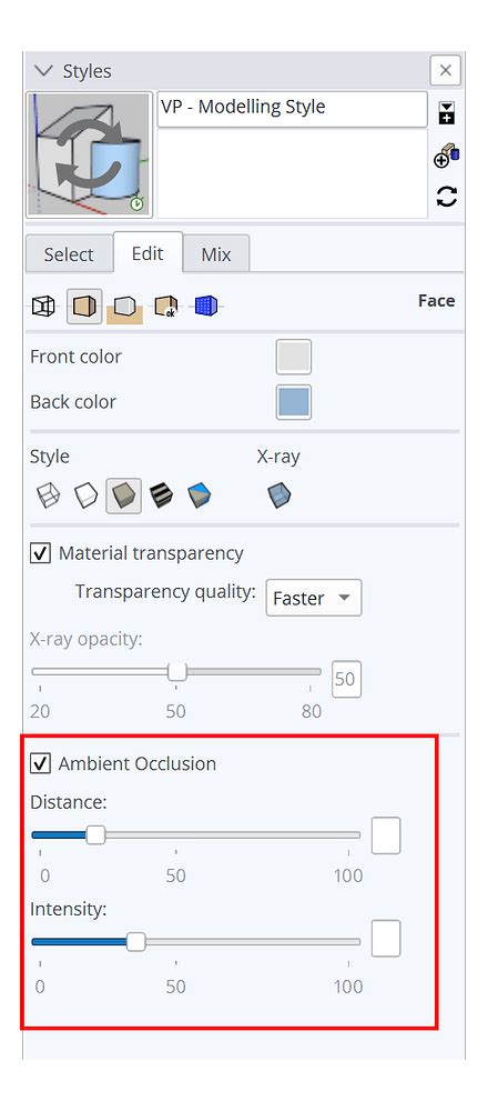 Sketchup Ambient Occlusion Add Sliders And Input Fields Feature Requests Sketchup Community