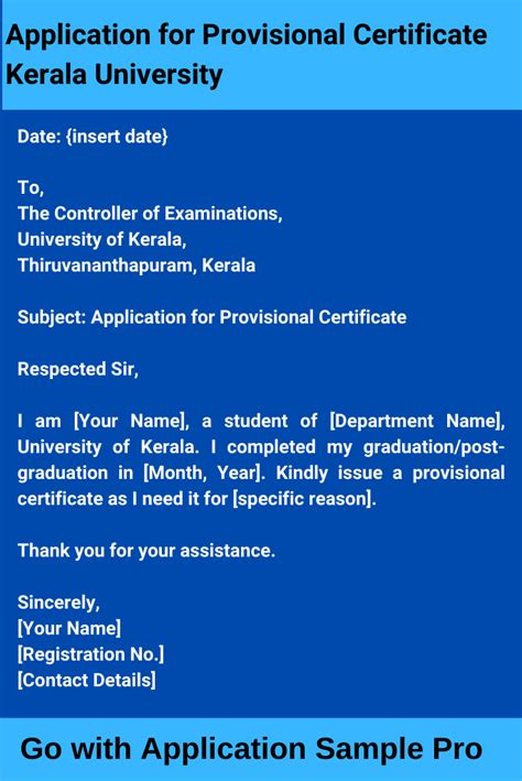 10 Application For Provisional Certificate Samples
