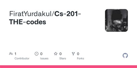 Github Firatyurdakulcs 201 The Codes