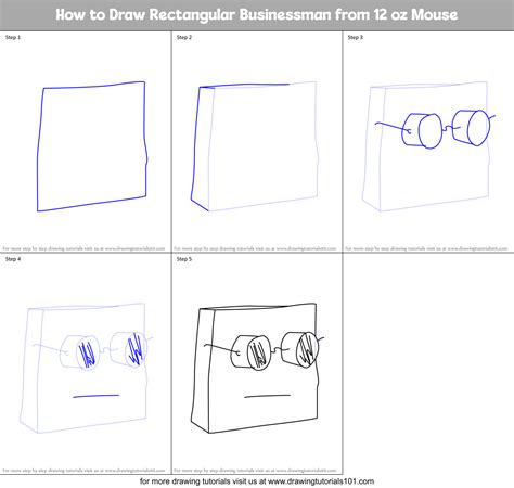 How To Draw Rectangular Businessman From 12 Oz Mouse 12 Oz Mouse Step By Step