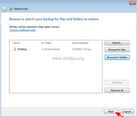 How To Use Windows Backup To Backup Restore Your Personal Files WinTips Org