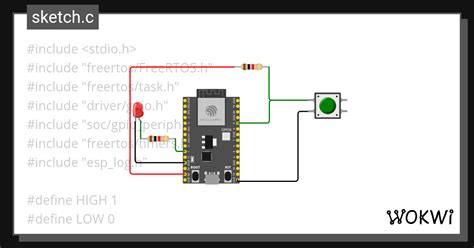 Push Button Wokwi ESP32 STM32 Arduino Simulator