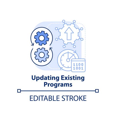 Updating Existing Programs Light Blue Concept Icon Programming Skill