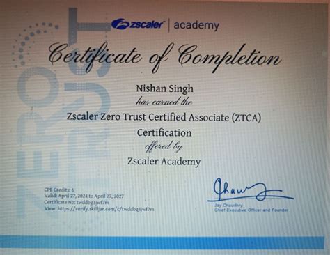 I Am Very Excited To Announce That I Have Successfully Completed The Zscaler Zero Trust