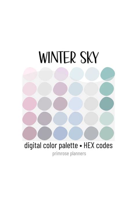 Winter Himmel Digitale Farbpalette Farbkarte Goodnotes Werkzeug IPad