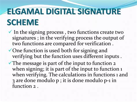 Elgamal And Schnorr Digital Signature Scheme Copy Pptx