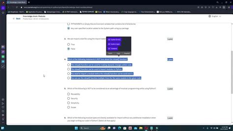 Knowledge Check Modules Coursera Programming In Python Youtube