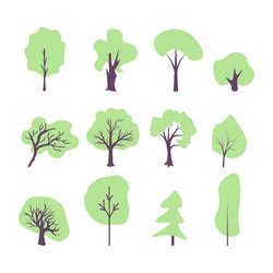 Trees Set Royalty Free Vector Image VectorStock