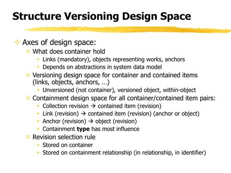 ppt design spaces for link and structure versioning powerpoint
