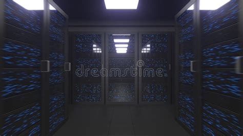 Animation Of Cloud Icon And Data Processing Over Server Room Stock Footage Video Of Interface