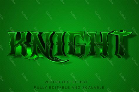 Emerald Knight 3d Font Style Effect Vector File Illustrator Premium