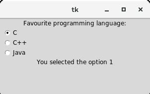 Python Tkinter 单选按钮 极客笔记
