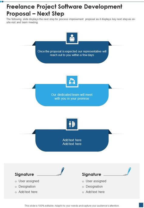 Freelance Project Software Development Proposal Next Step One Pager Sample