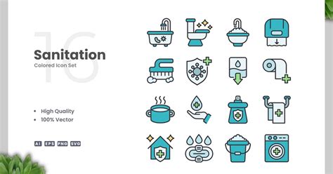 Sanitation Color Icons Icons Ft Icon And Hygiene Envato