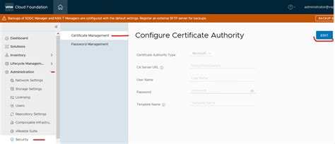 Adding A Microsoft Certificate Authority To Sddc Manager Top Vcf Technology