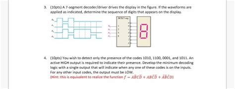 Solved 3 10pts A 7 Segment Decoderdriver Drives The