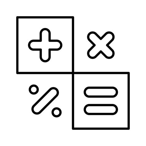 Calculator Sum Plus Divide Multiply Outline Icon Vector Illustration 23267321 Vector Art At Vecteezy