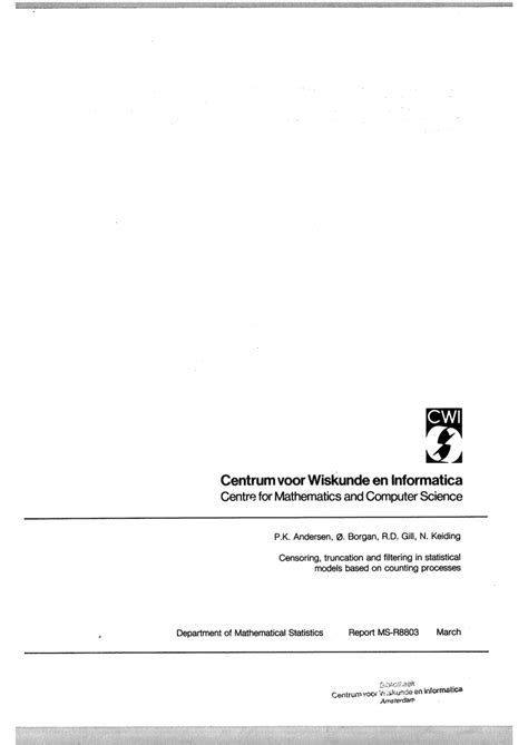 Pdf Censoring Truncation And Filtering In Statistical Models Based On Counting Processes