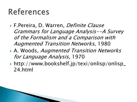 Definite Clause Grammars For Language Analysis Pptx