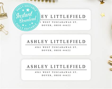 INSTANT DOWNLOAD DIY Address Labels Editable Address Labels With Templett Personalized