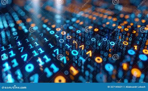 Background With Streaming Binary Code Digital Binary Data And A Matrix