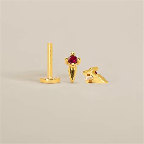 Ruby Spike Flat Back Earrings July Birthstone Eyrful Eyrful Artistry