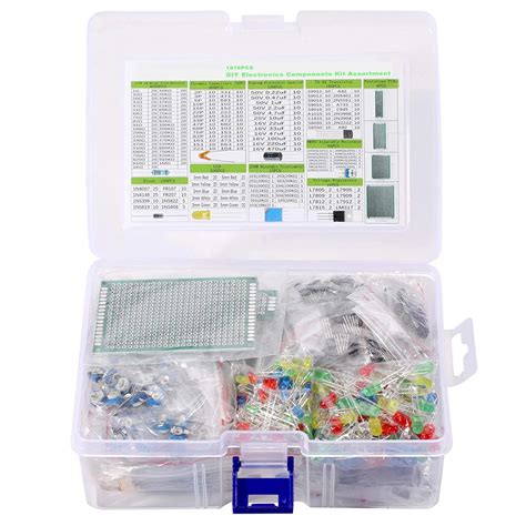 Diy 전자 부품 키트 구색 저항기 1818pcs Led 3 극관 커패시터 다이오드 Pcb 전위차계 가변 저항 알루미늄 합금