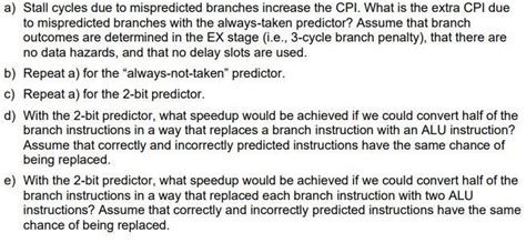 solved 5 the importance of having a good branch predictor