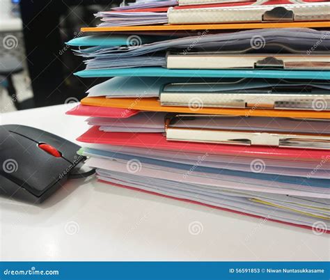 Stack Of Many Color Clipboard And Computer Mouse Stock Image Image Of