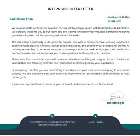 Zainab Khan On Linkedin Internship Codecraftercompany