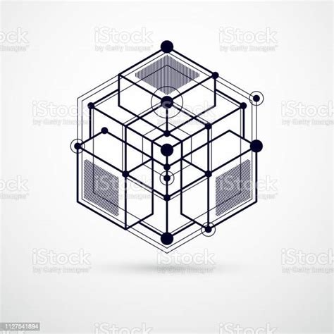 공학 기술 흑백 벡터 벽지 3d 큐브 및 라인 했다 공학 기술 벽지 넓어짐으로 만든 추상적인 기술 배경입니다 3차원 형태에 대한
