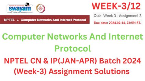 Nptel Computer Networks And Internet Protocol Week 3 Assignment