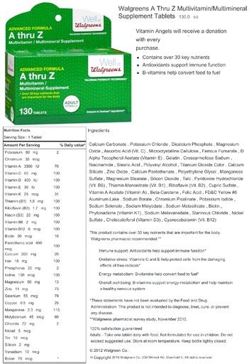 Well At Walgreens Advanced Formula A Thru Z Suppco
