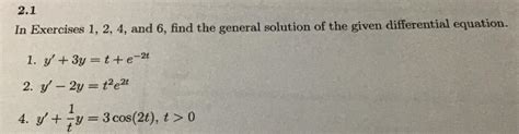 solved 2 1in exercises 1 2 4 ﻿and 6 ﻿find the general