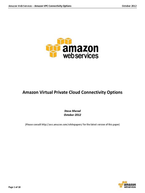 Aws Amazon Vpc Connectivity Options Pdf Virtual Private Network