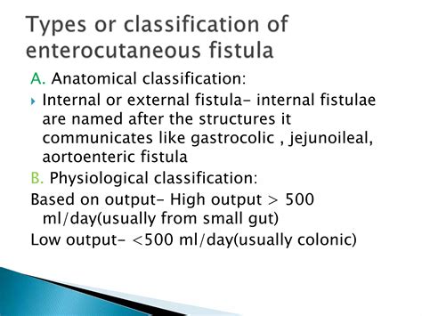 Enterocutaneous Fistula Pptx Digestive Disorders Diseases And Conditions