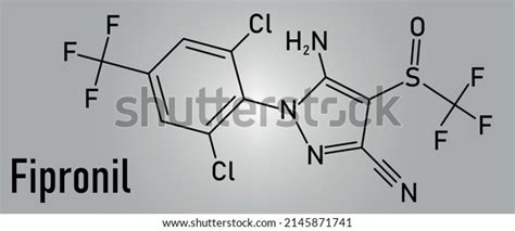 Fipronil Insecticide Molecule Skeletal Formula Stock Vector Royalty