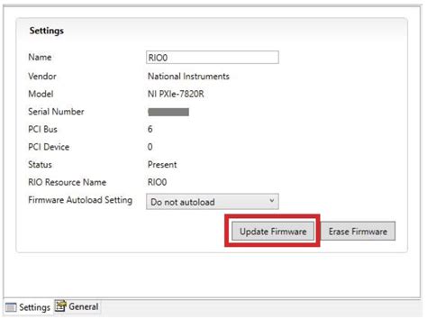 Update Firmware Button Functionality Is Not Described On Ni