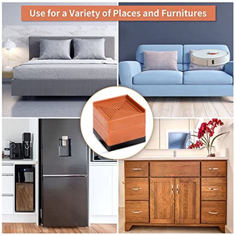 Jonhwi Bed Risers 3 Inch Furniture Legs Rasing Block For Bed Couch Sofa Table Desk And Chair