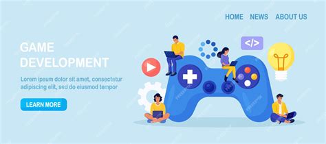 Premium Vector Game Development Playing Online Creative Process Of Computer Video Game Design