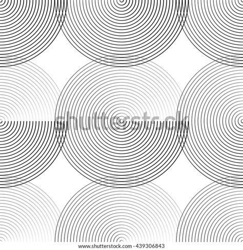 Concentric Circles Seamless Monochrome Pattern Abstract Stock Vector Royalty Free 439306843