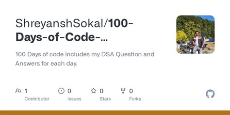 Shreyansh S On Linkedin Github Shreyanshsokal100 Days Of Code