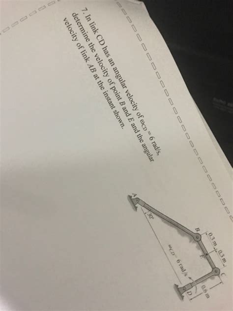 Solved In Link CD Has An Angular Velocity Of Omega CD 6 Chegg Com