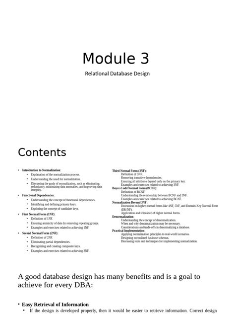 Module 3 Relational Databse Design Pdf Data Information Technology Management