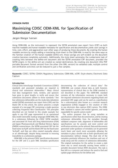 pdf maximizing cdisc standards for specification of submission deliverable documents