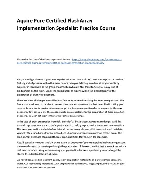 ppt pure certified flasharray implementation specialist powerpoint